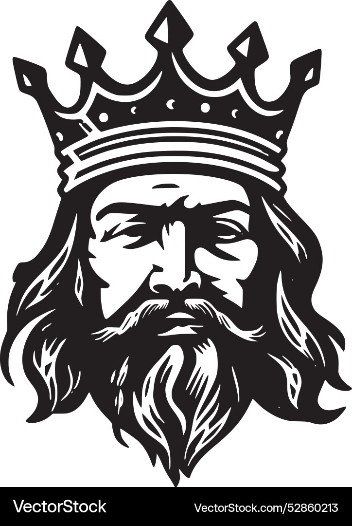 King - black and white isolated icon Royalty Free Vector