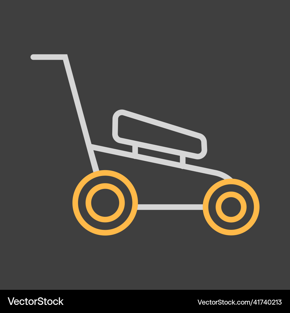 Lawn mower icon gardening grass-cutter Royalty Free Vector
