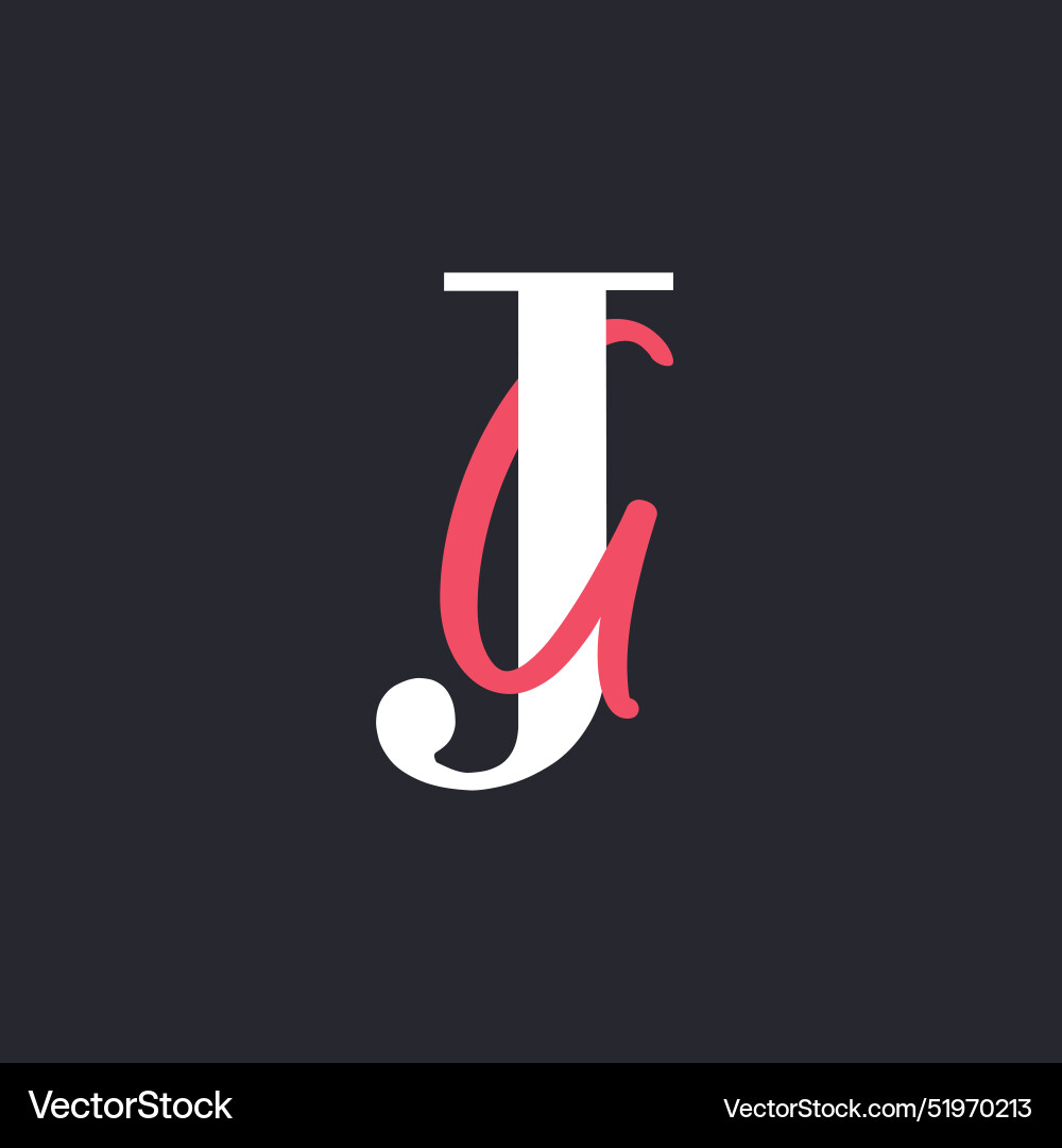 Letter jg logo perfectly blended initials Vector Image