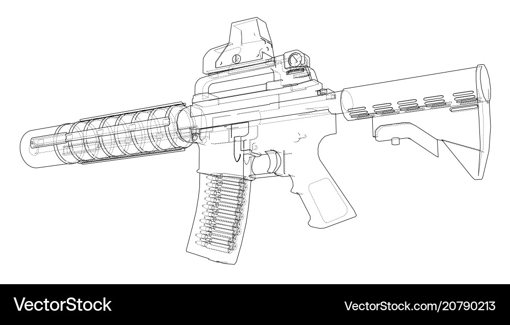 Machine gun Royalty Free Vector Image - VectorStock
