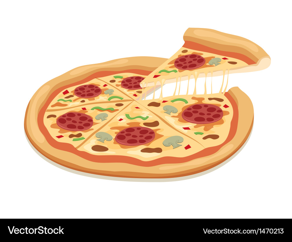 Pizza slice Royalty Free Vector Image - VectorStock
