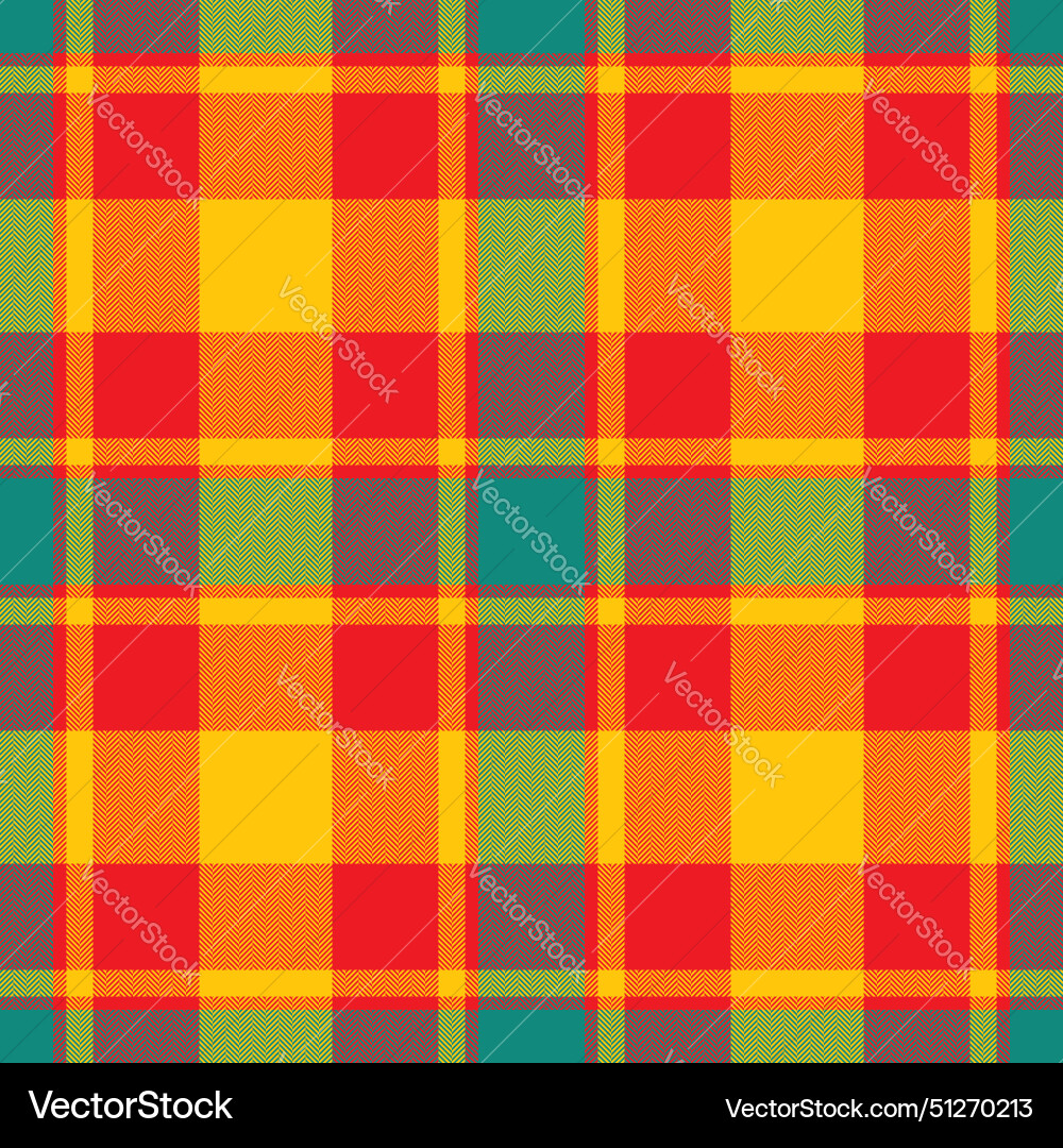 Plaid seamless pattern in red check fabric Vector Image