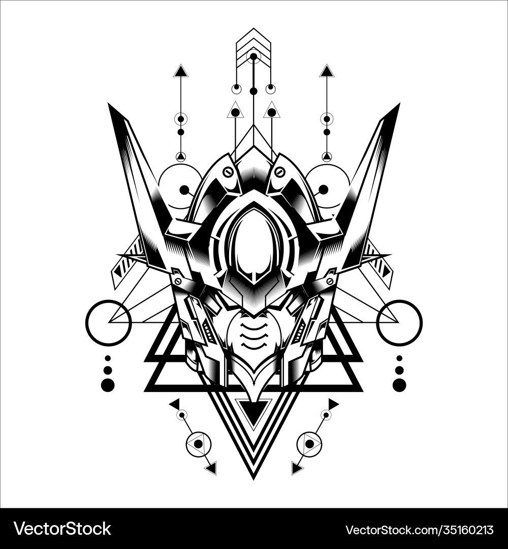 Robot cell head can use for logo gaming Royalty Free Vector