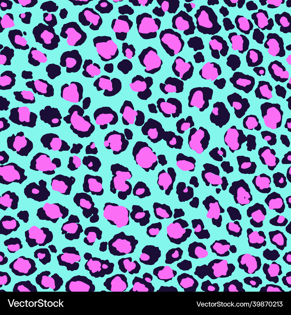 Seamless colorful leopard skin texture Royalty Free Vector