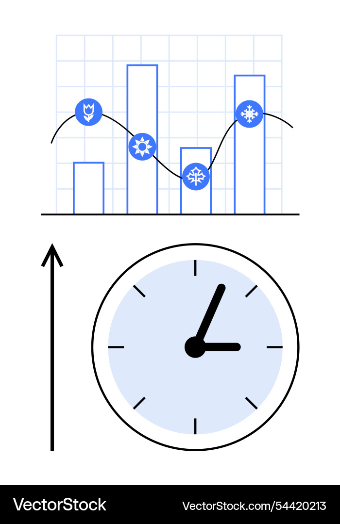Seasonal performance metrics and time tracking Vector Image
