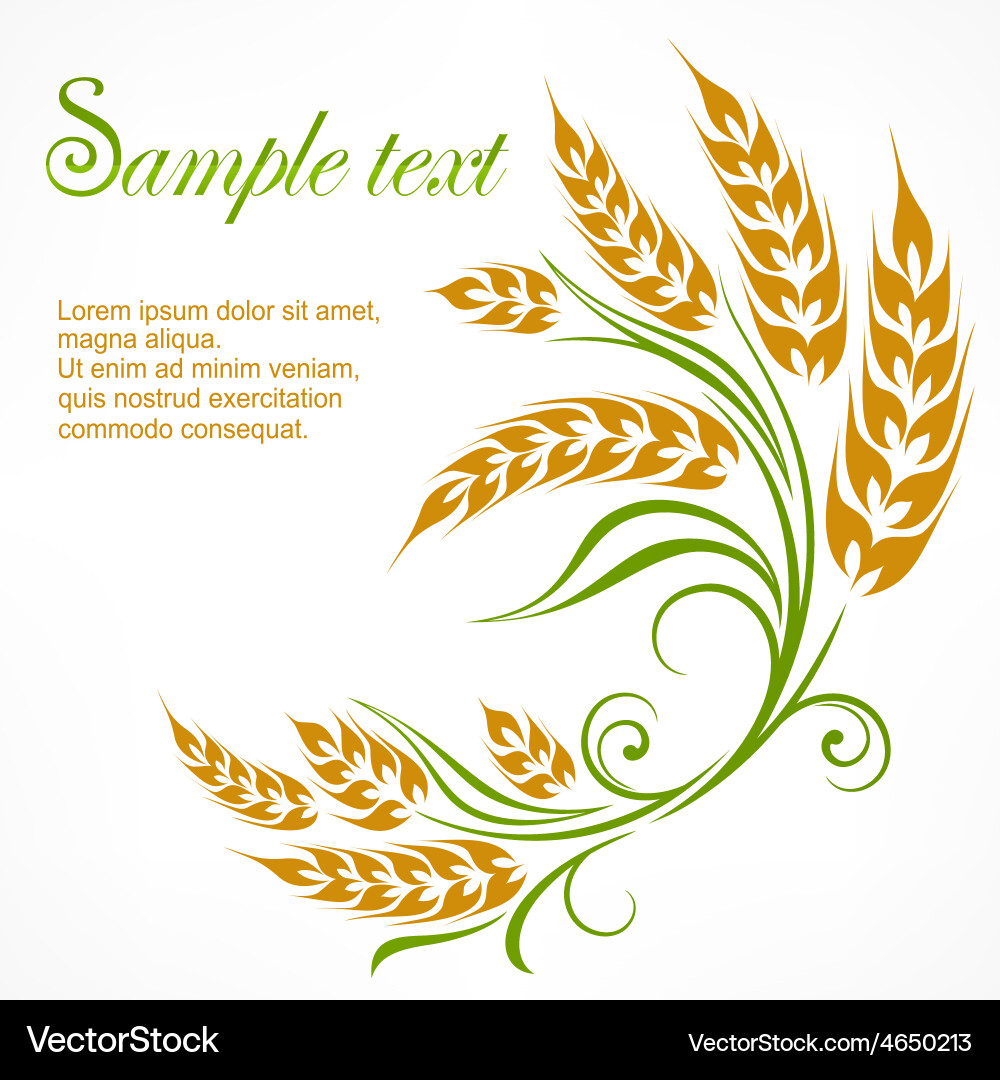 Stylized wheat pattern text Royalty Free Vector Image