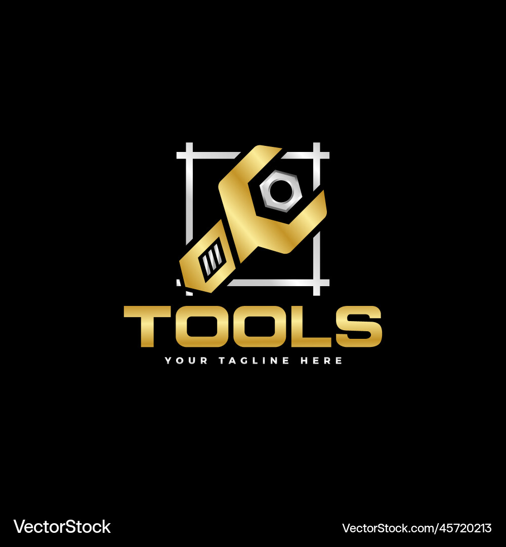 Technical maintenance repair tools logo Royalty Free Vector