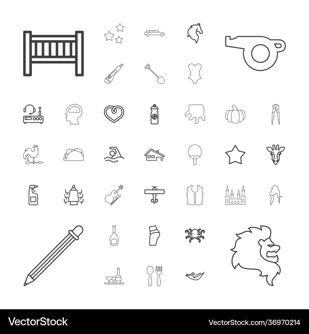 37 silhouette icons Royalty Free Vector Image - VectorStock