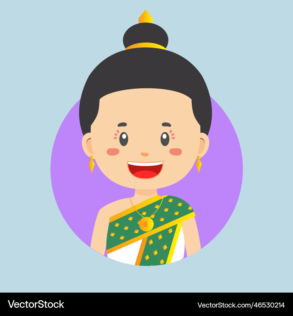 Avatar of a laos character Royalty Free Vector Image