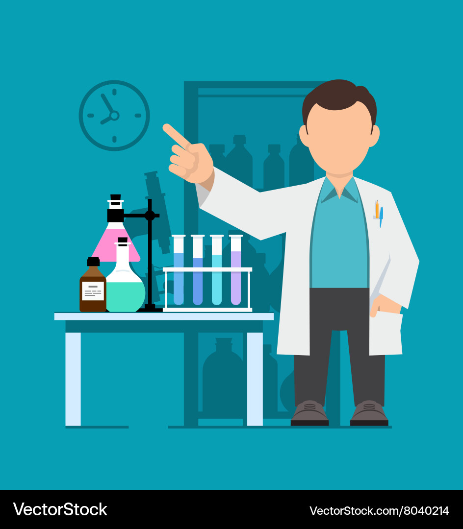 Character scientist doctor Royalty Free Vector Image