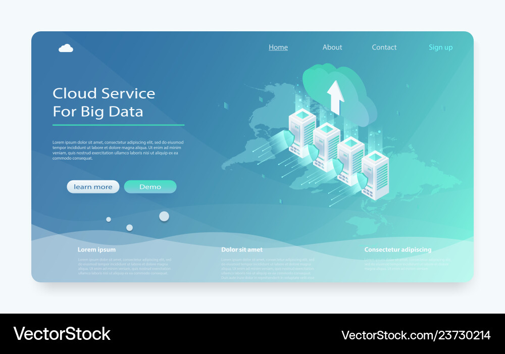 Concept of server hosting Royalty Free Vector Image