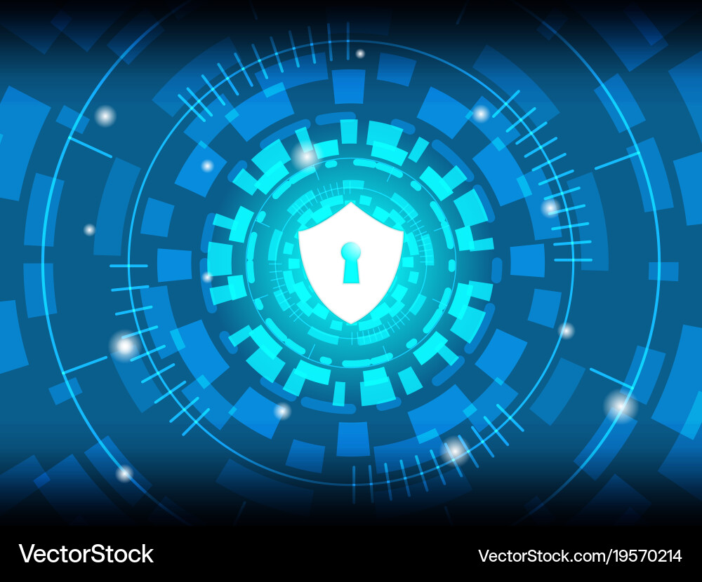 Cyber Security Shield Concept Royalty Free Vector Image