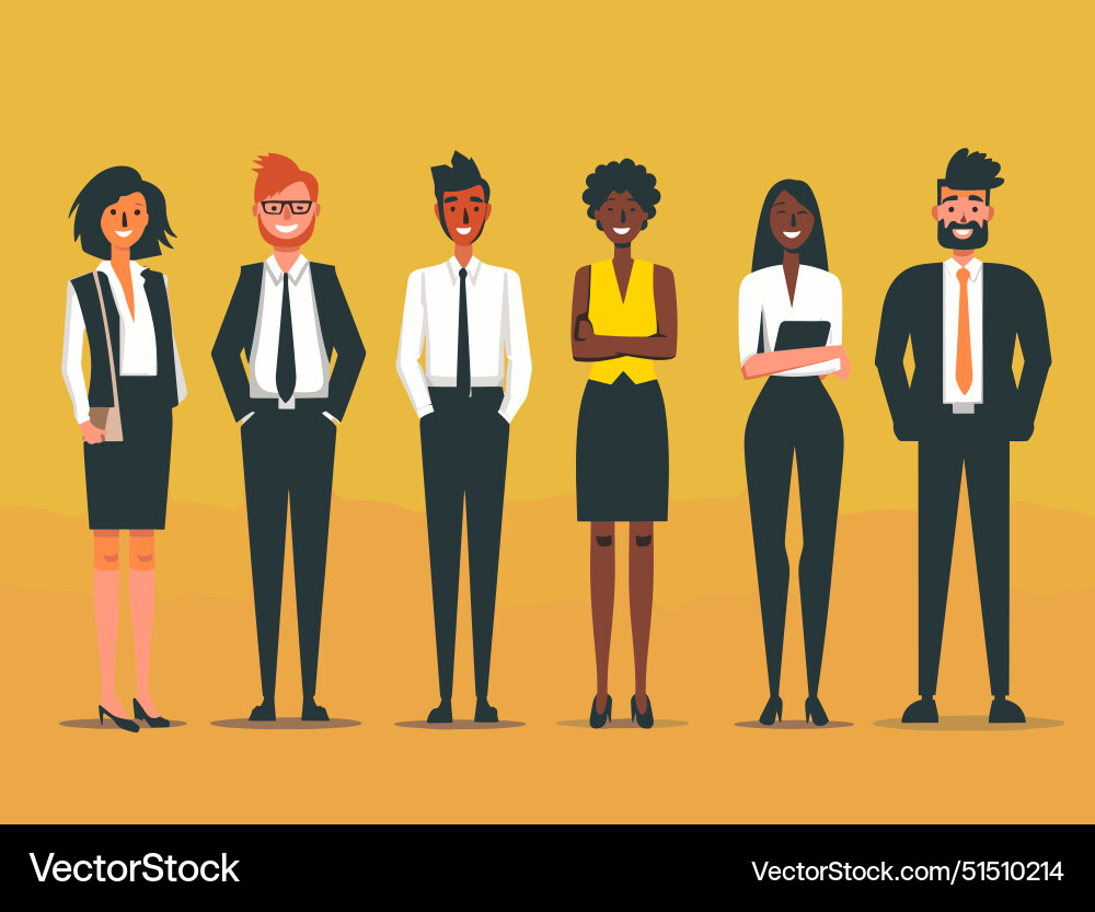 Diverse group professional people standing Vector Image