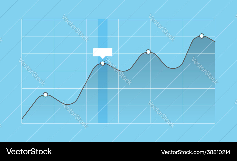Graph line chart financial statistic infographics Vector Image
