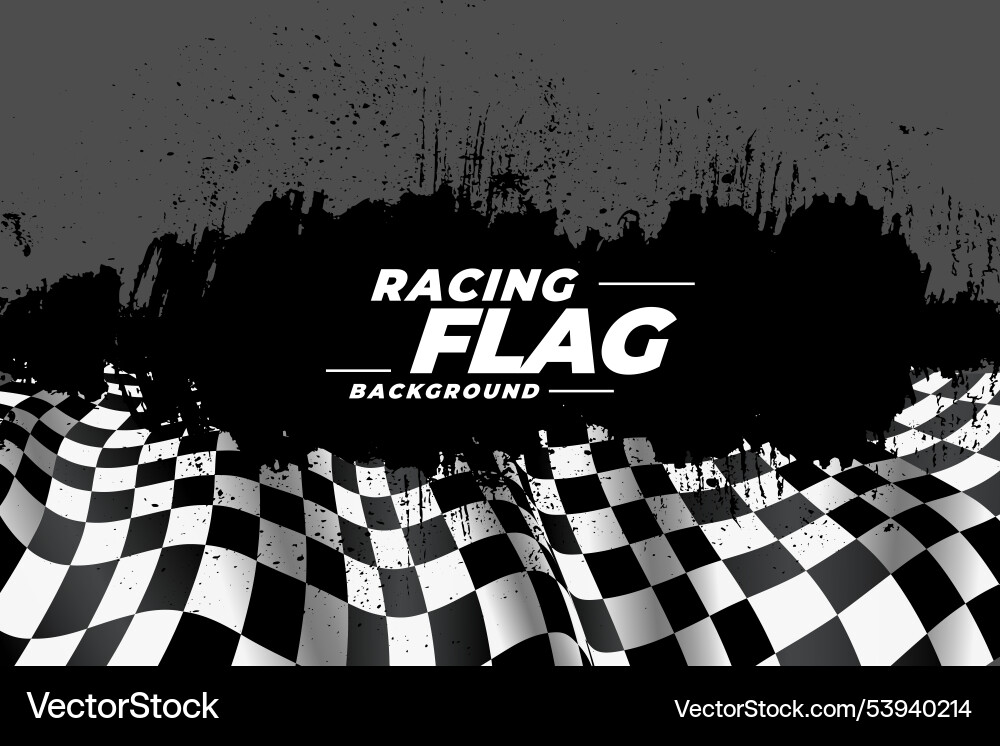 Grungy style rally flag background for motor Vector Image