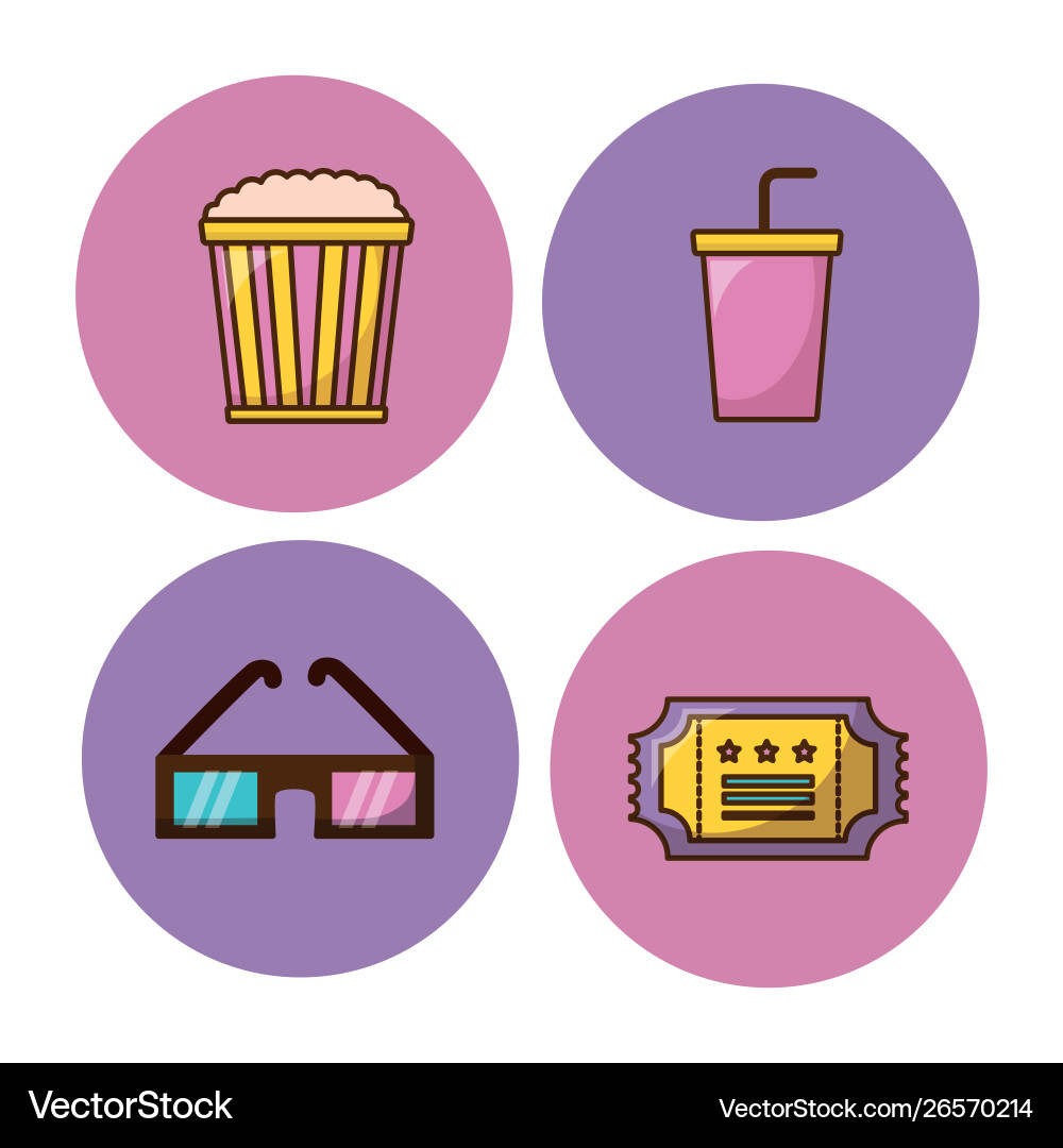 Isolated cinema icon set design Royalty Free Vector Image