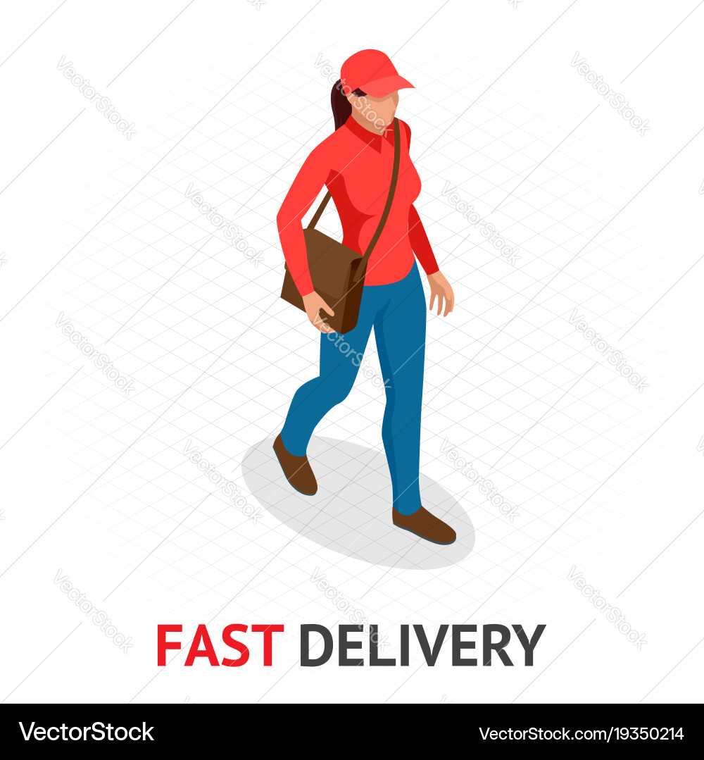 Isomeric fast and free delivery concept Royalty Free Vector