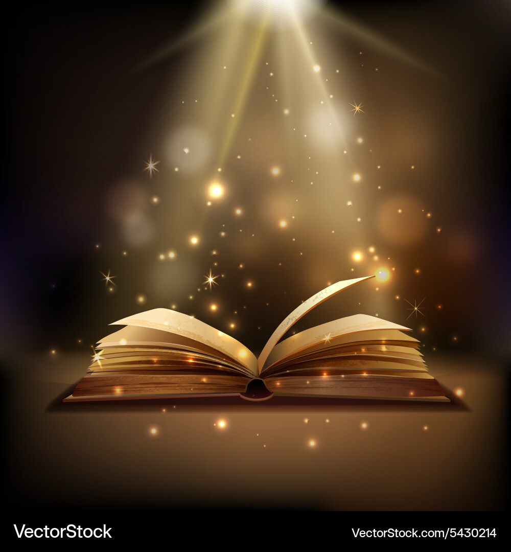 Magic book background Royalty Free Vector Image