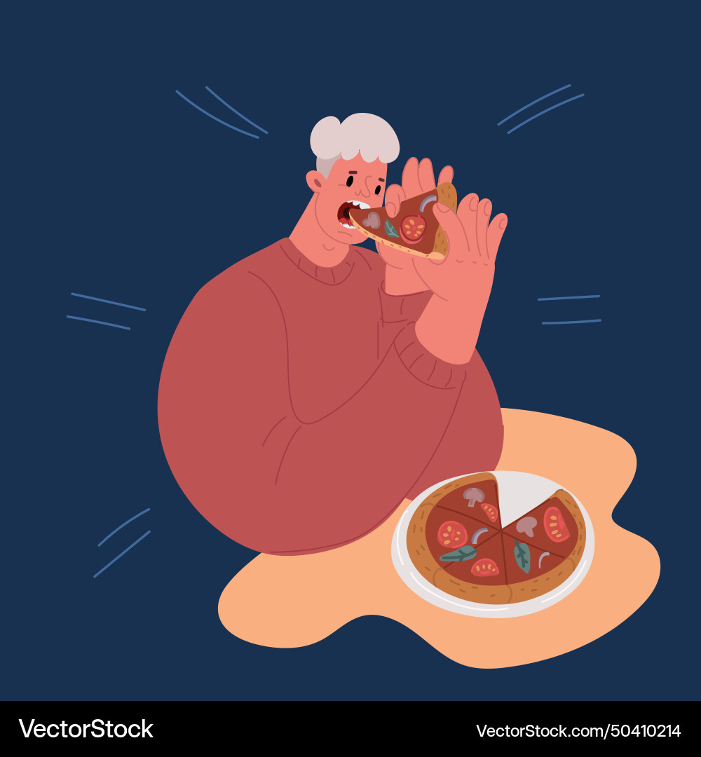 Man eat pizza symbol icon concept isolated design Vector Image