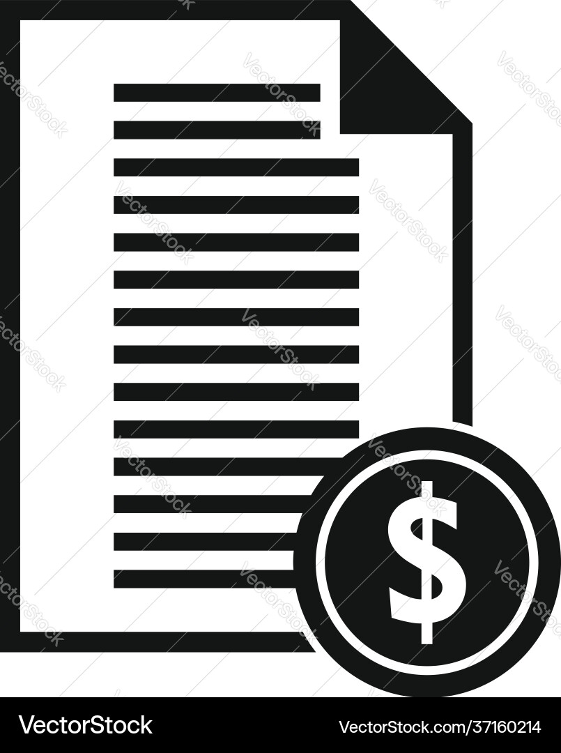 Money paper icon simple style Royalty Free Vector Image