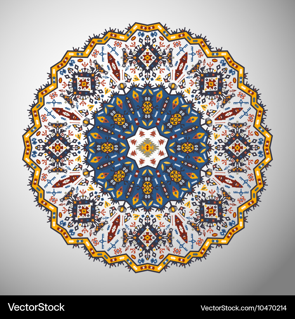 Ornamental round colorful geometric pattern Vector Image