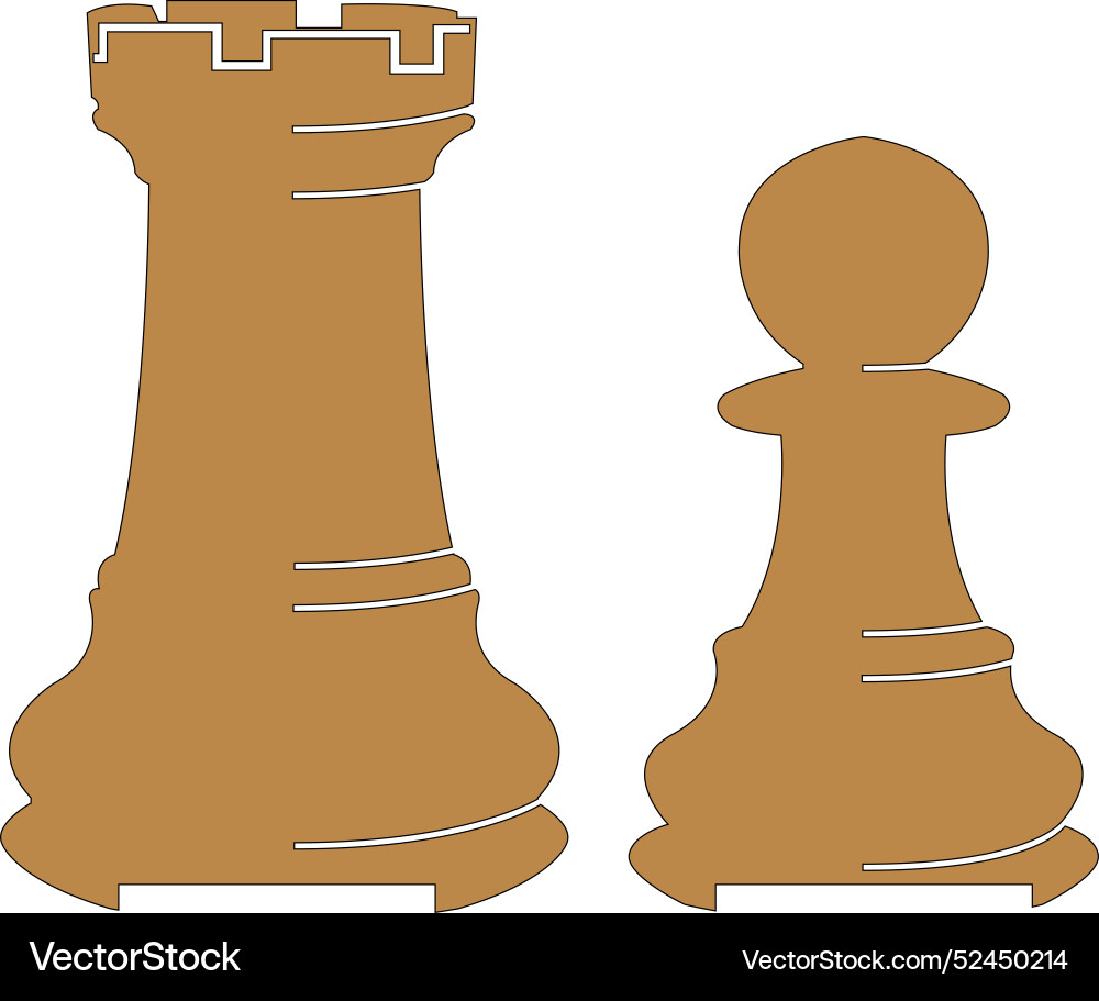 Pawn chess piece and rook Royalty Free Vector Image