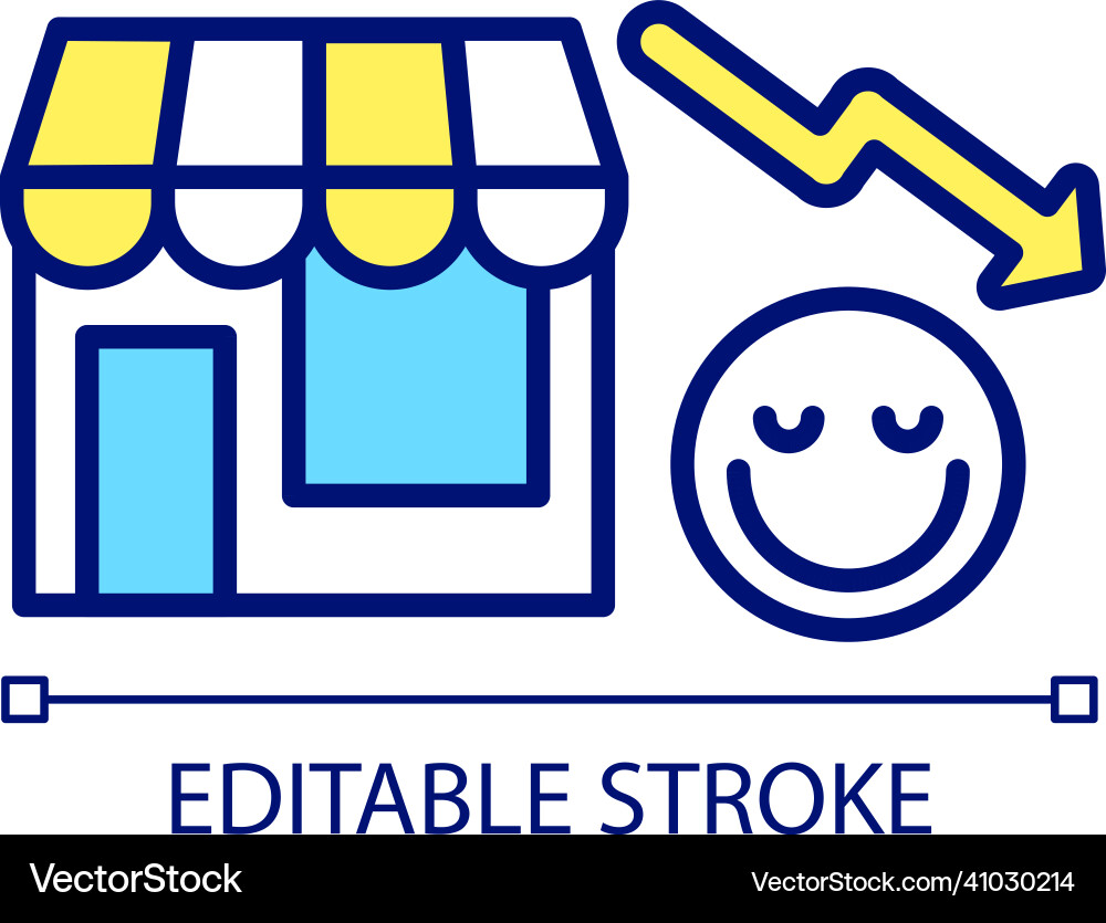 Reduced customer loyalty rgb color icon Royalty Free Vector