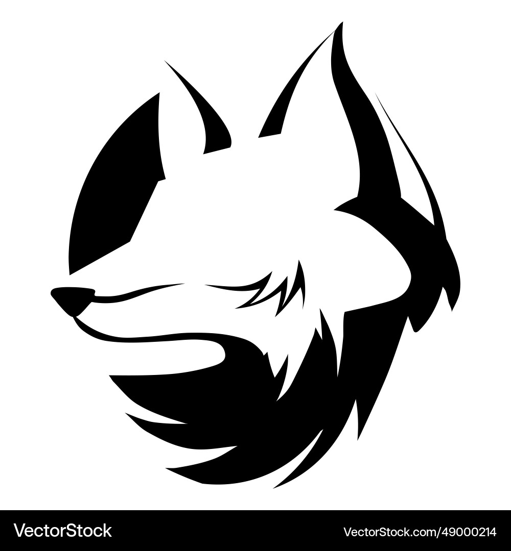 Simple fox head side Royalty Free Vector Image