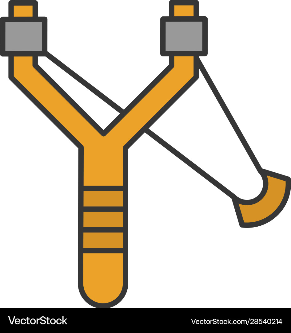 Slingshot color icon Royalty Free Vector Image