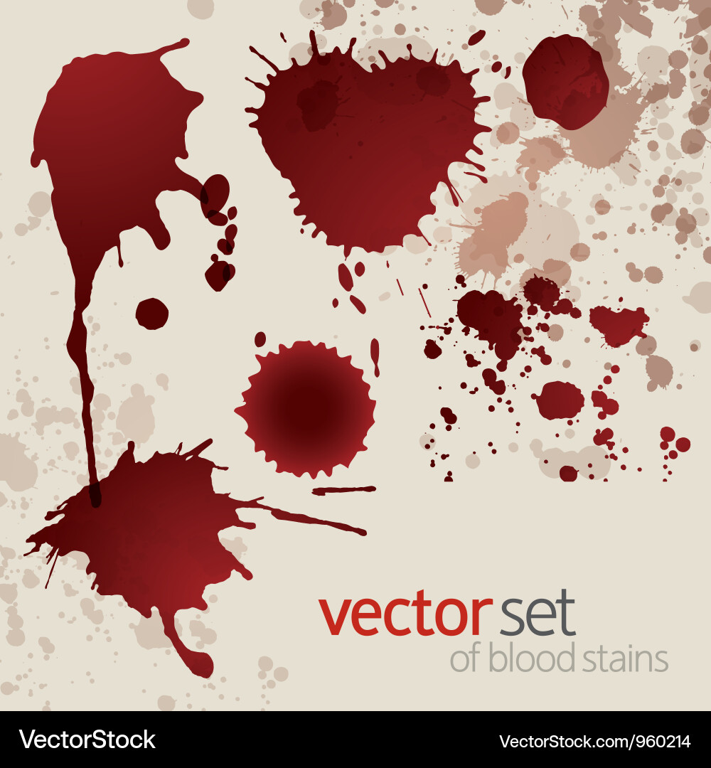 Splattered blood stains set 5 Royalty Free Vector Image