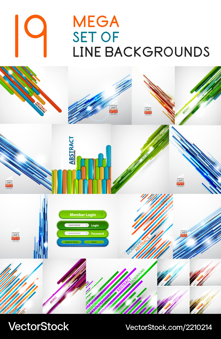 Straight line backgrounds design collection Vector Image