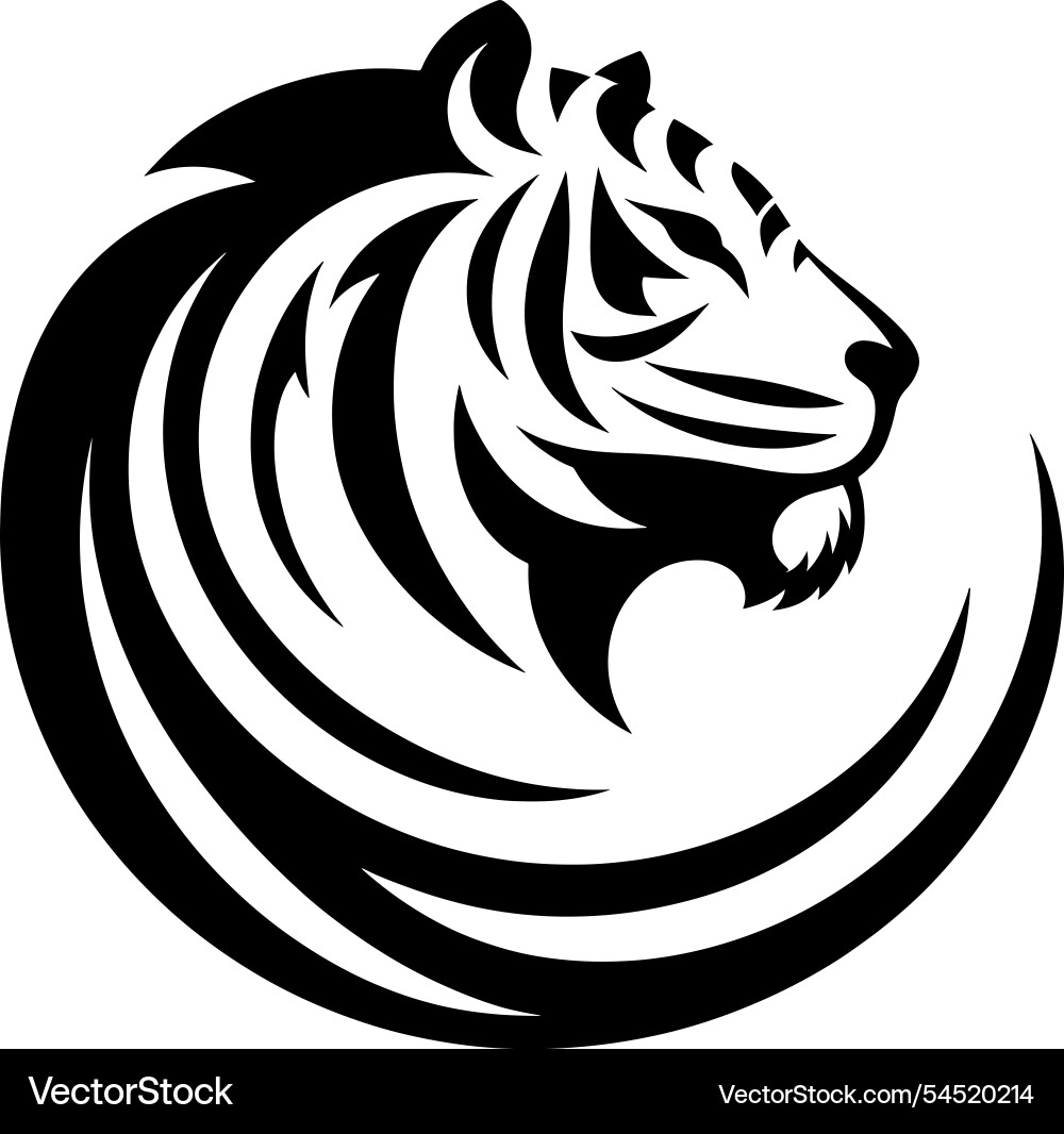 Stylized tiger head design 1 Royalty Free Vector Image