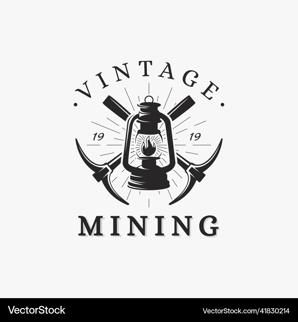 Vintage Mining Logo - Classic Style Royalty Free Vector