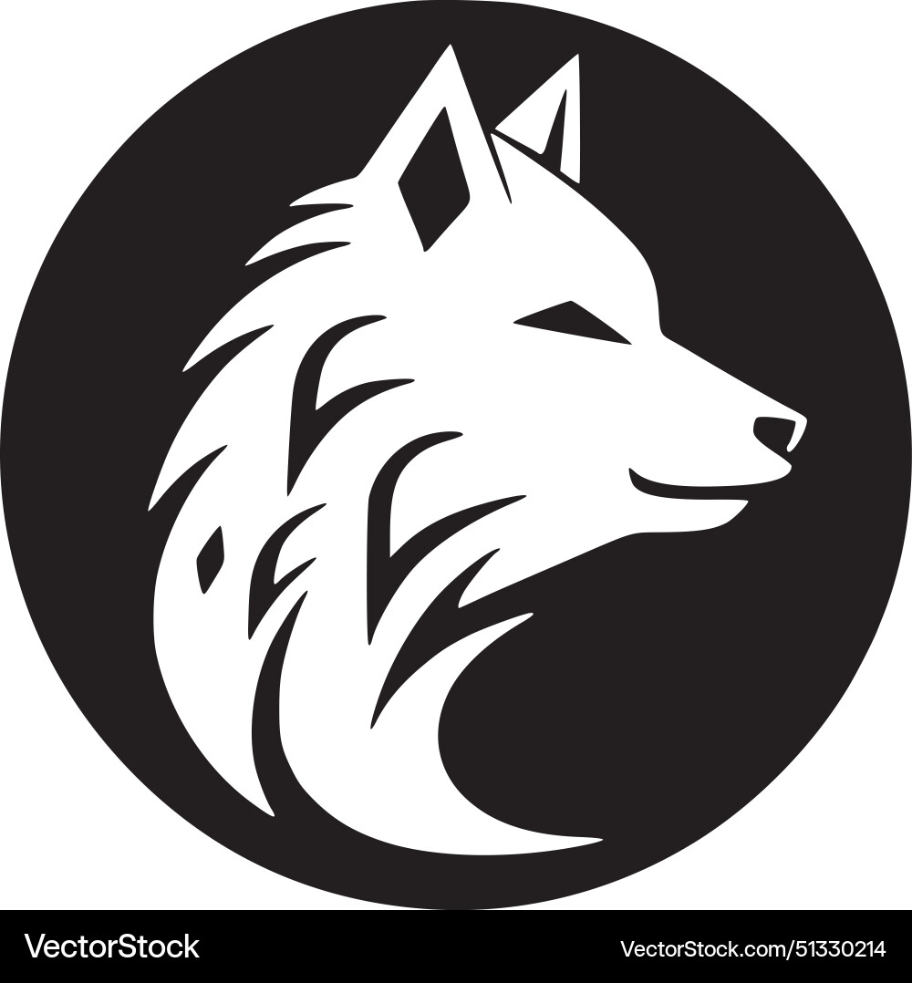 Wolf - minimalist and flat logo Royalty Free Vector Image