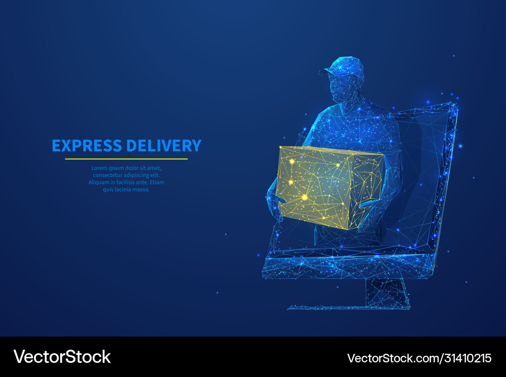 Abstract polygonal concept express delivery Vector Image