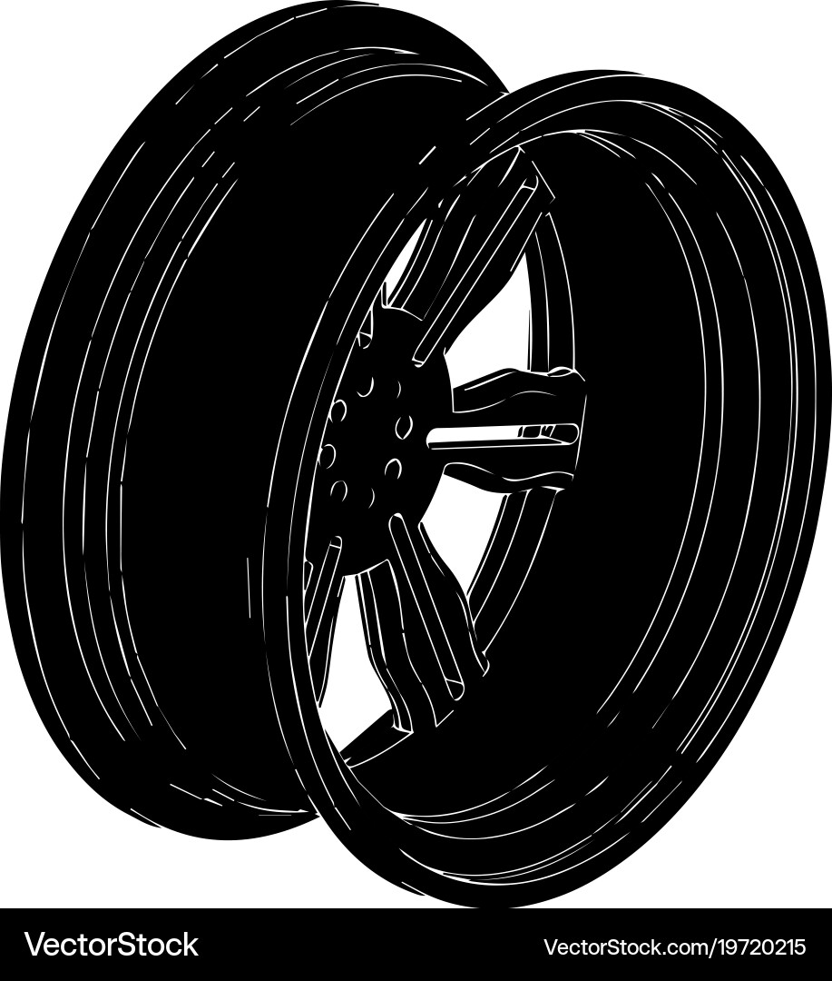 Black disk wheel Royalty Free Vector Image - VectorStock