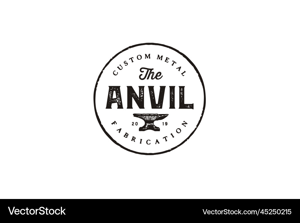 Blacksmith Anvil Logo - Industrial Ironwork Vector Image
