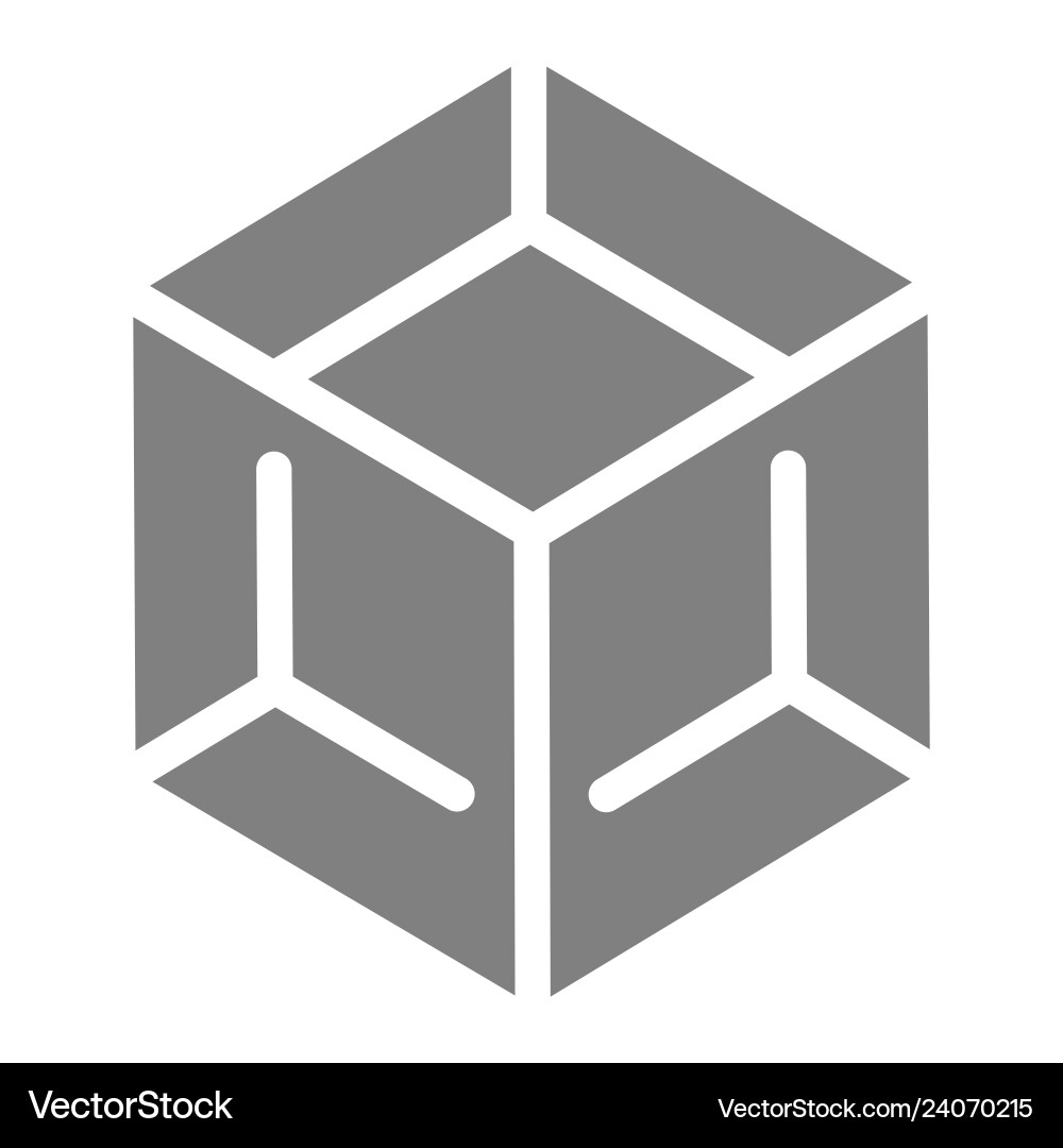 Block solid icon cube Royalty Free Vector Image