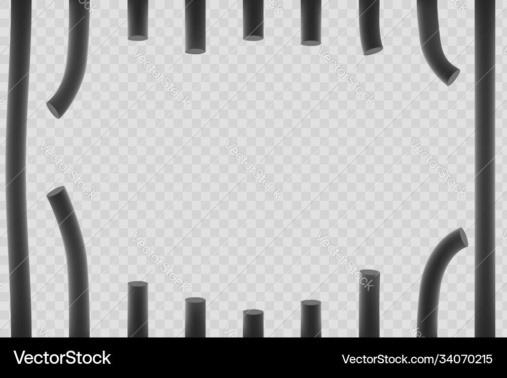 Broken metal bars window in prison Royalty Free Vector Image