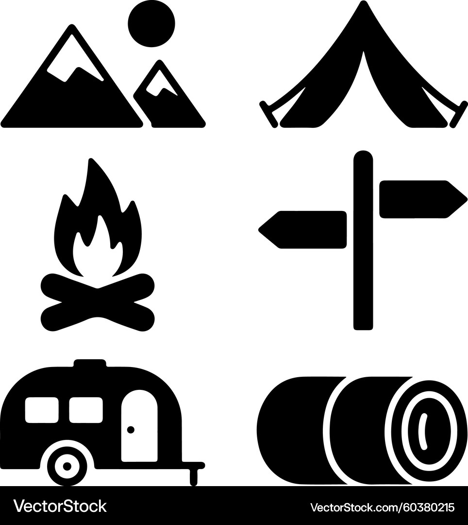 Camping & Outdoor Icons – Royalty-Free Vector | VectorStock