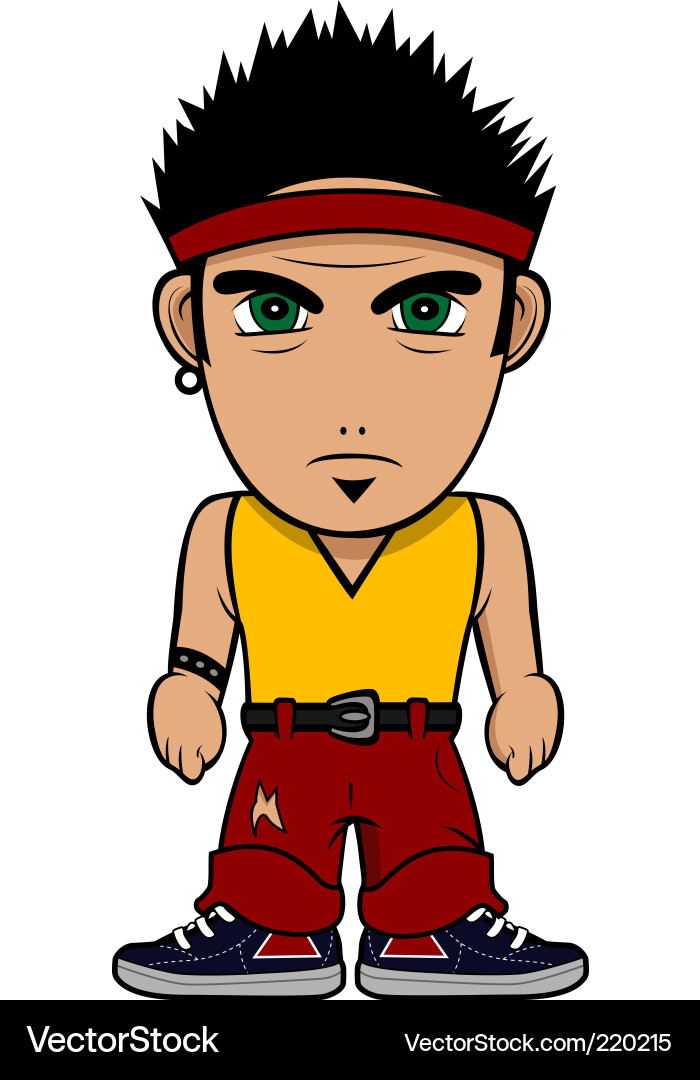 Chibi guy punk Royalty Free Vector Image - VectorStock