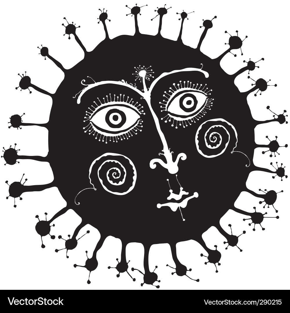 Crazy sun Royalty Free Vector Image - VectorStock