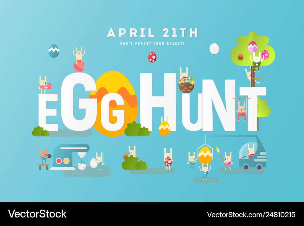 Easter Egg Hunt Banner Royalty Free Vector Image