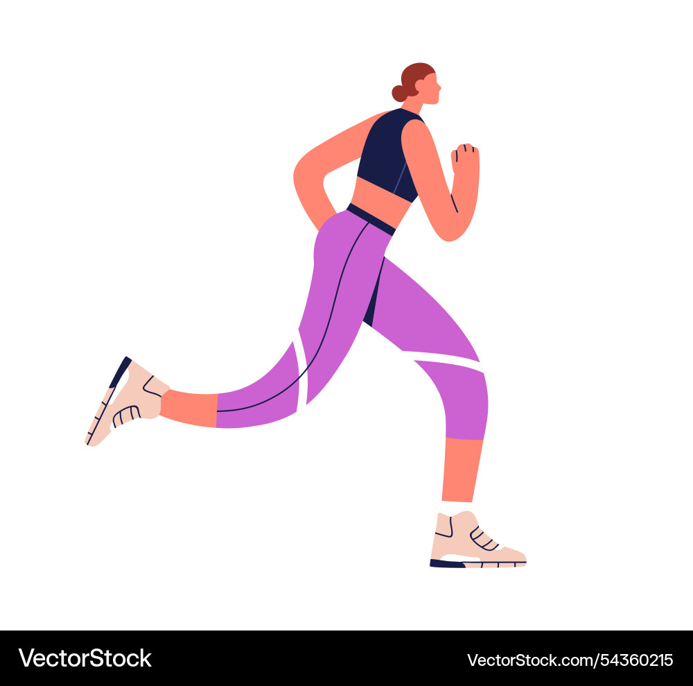 Female jogger running outdoors cardio workout Vector Image