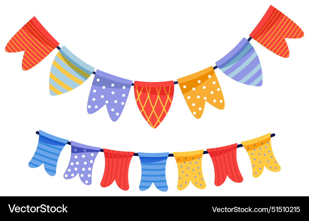 Festive bunting flags Royalty Free Vector Image