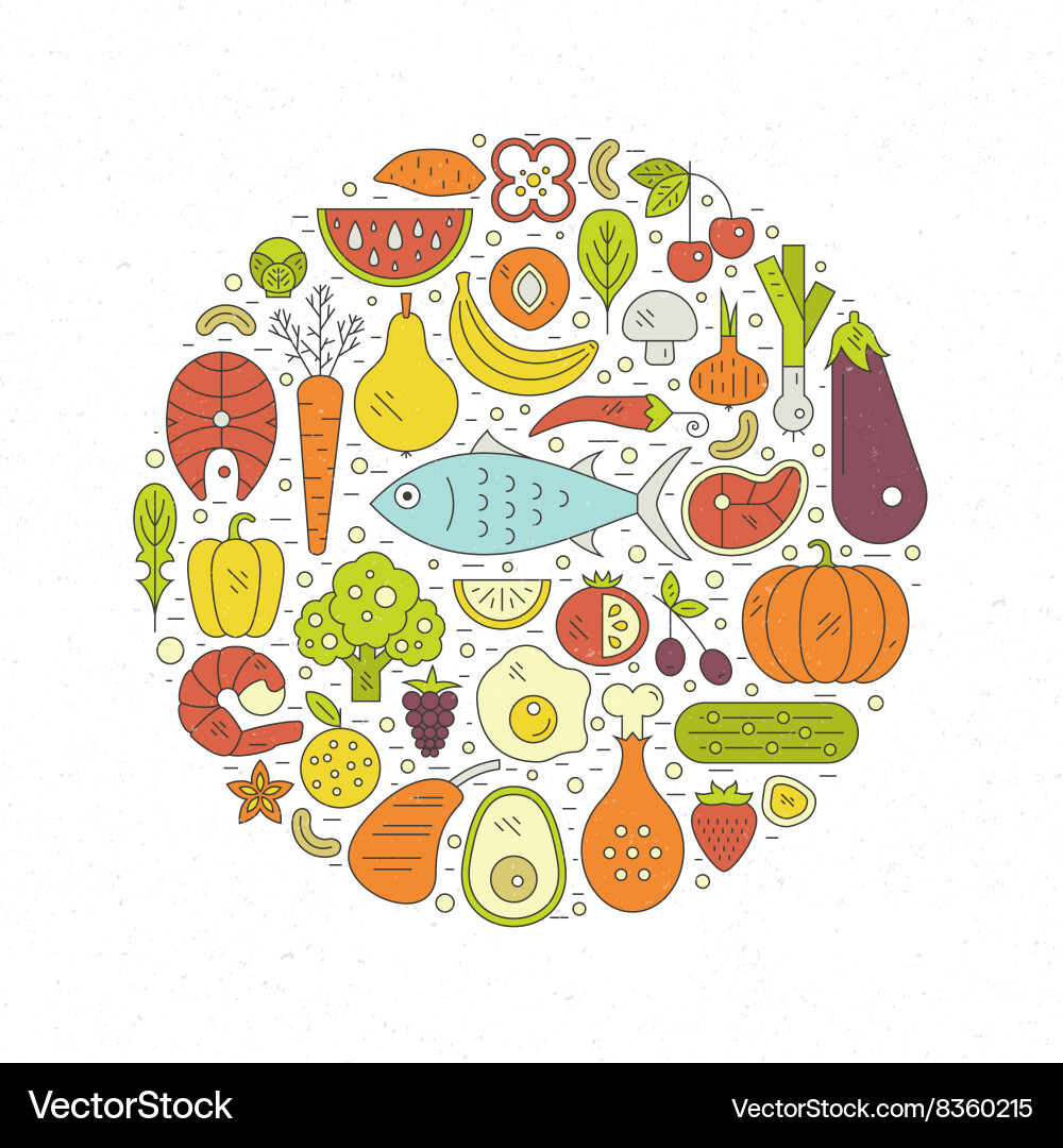 Healthy food Royalty Free Vector Image - VectorStock