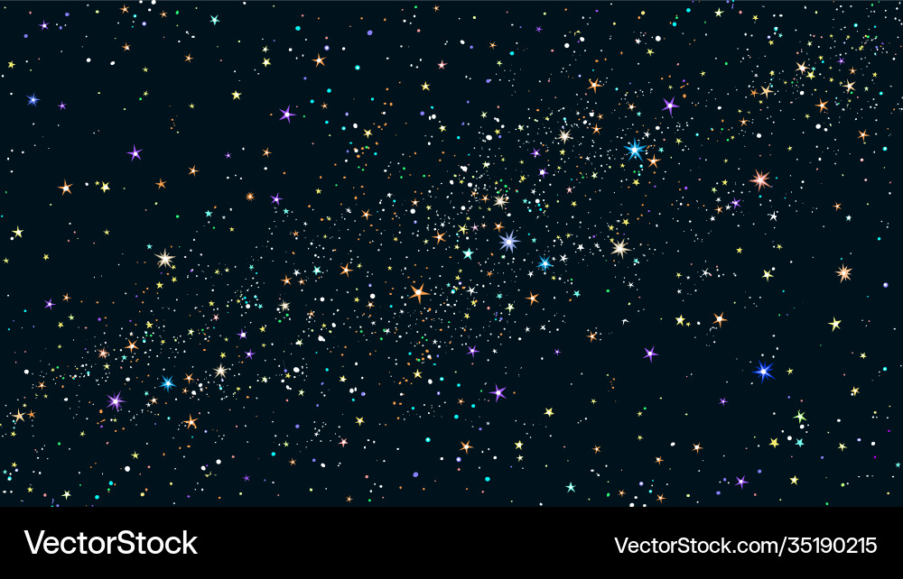 Horizontal starry night sky background shining Vector Image