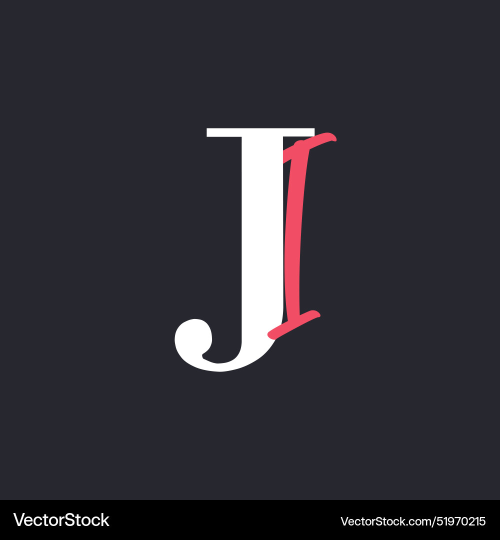Letter ji logo perfectly blended initials Vector Image
