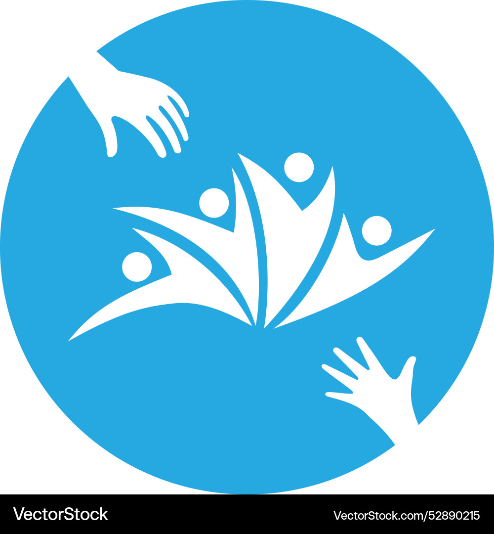 Man and hand logo design template Royalty Free Vector Image