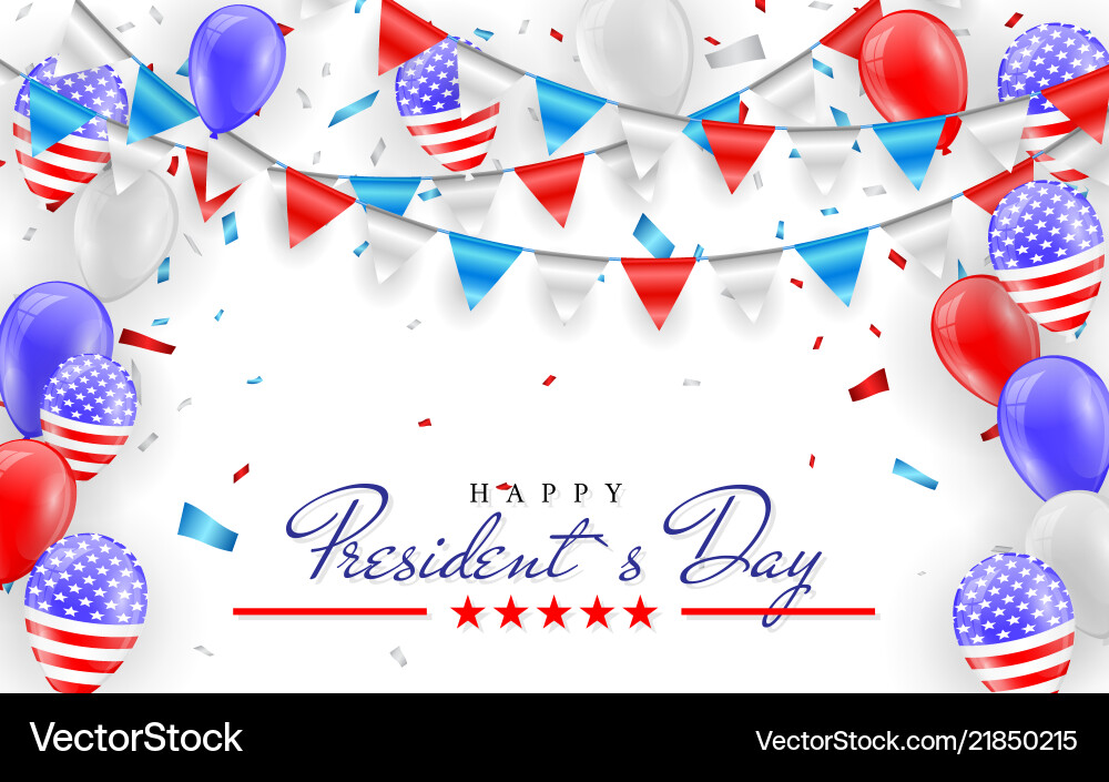 President's Day Bunting Flags Royalty Free Vector Image